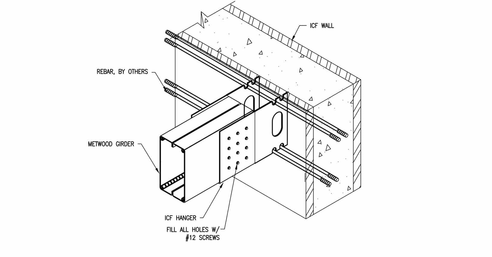 ICF Beam Hanger for Suspended Concrete Floor System